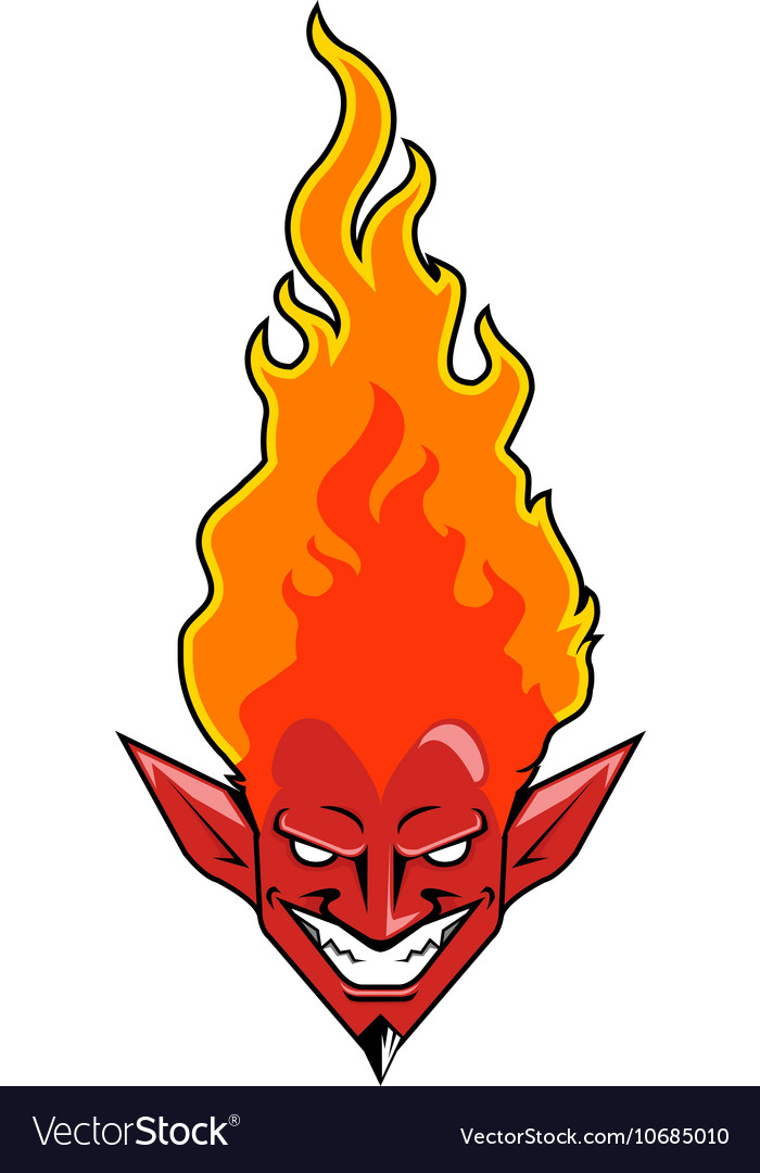 Flaming devil Royalty Free Vector Image - VectorStock