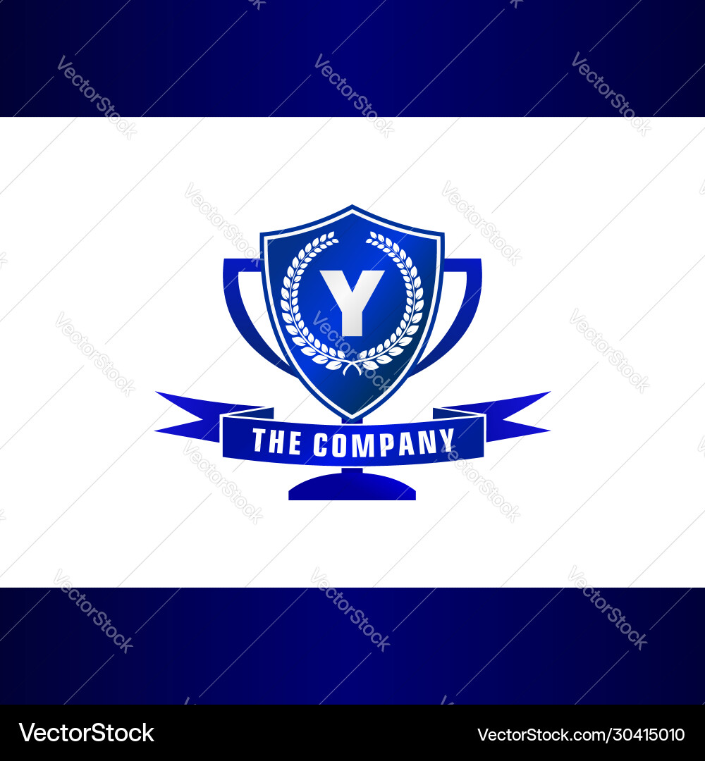 Letter y trophy emblem shield logo concept Vector Image