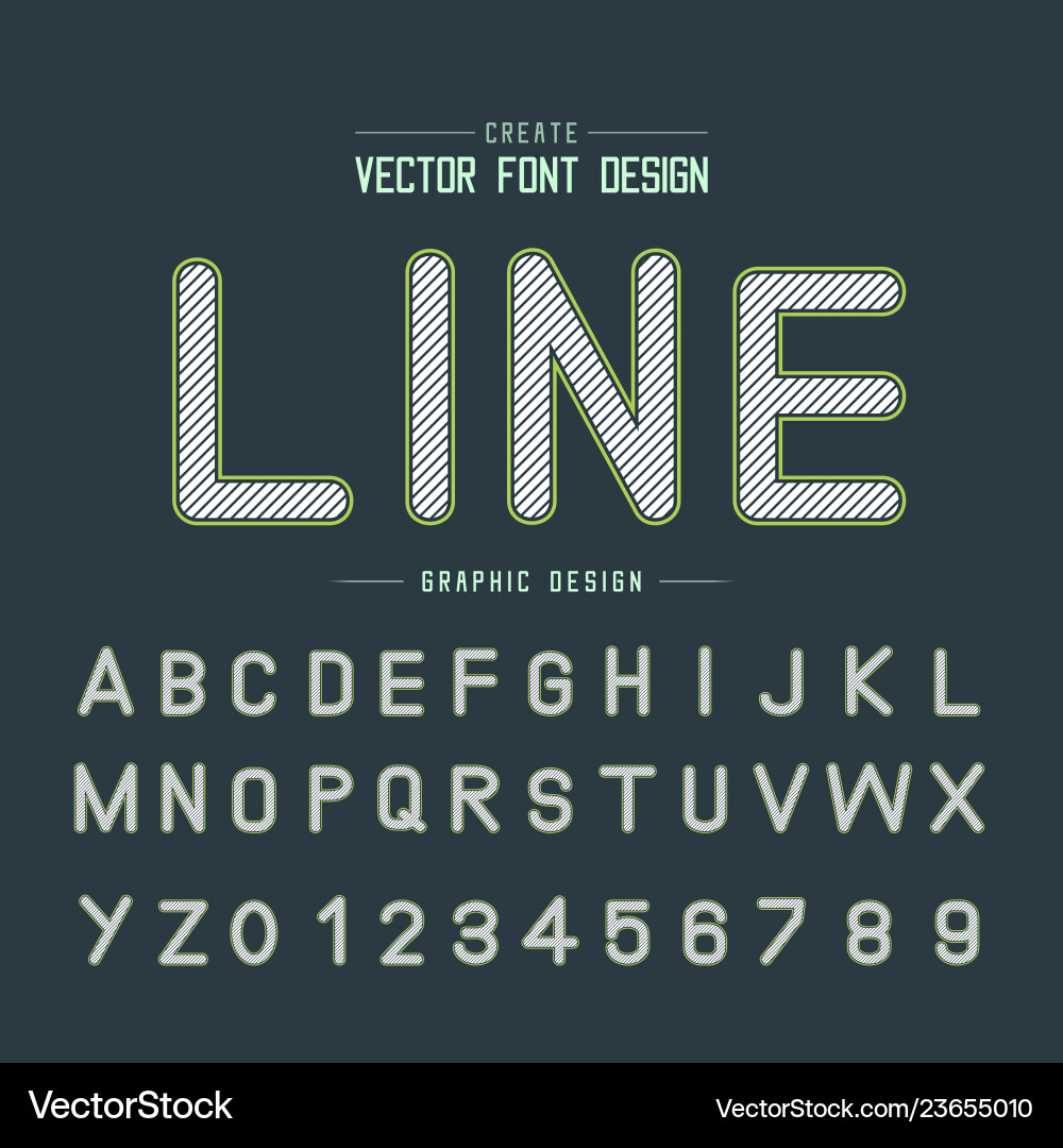 Line font and alphabet typeface letter Royalty Free Vector