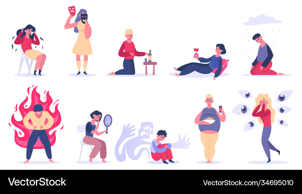 Mental disorders psychiatric illness depression Vector Image