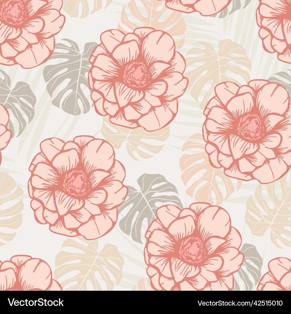 Modern tropical rose flowers Royalty Free Vector Image
