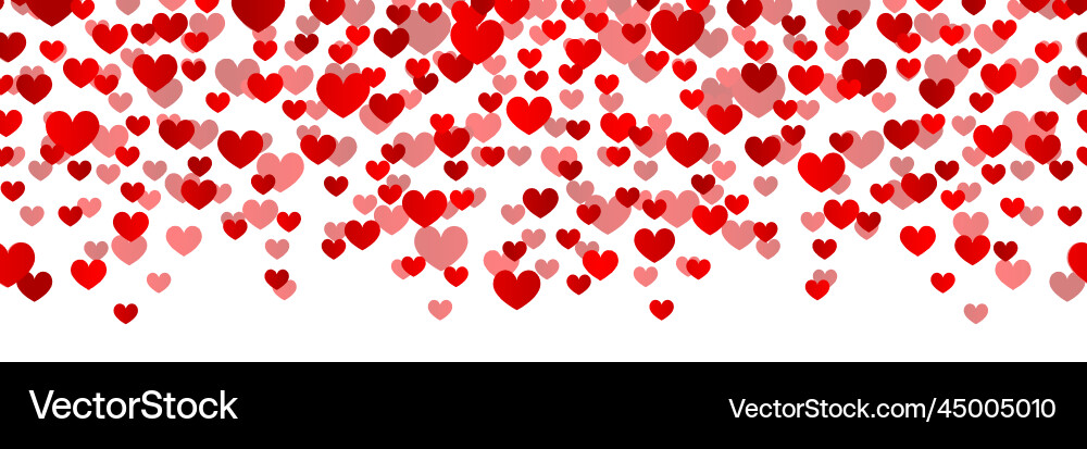 Red heart repeat banner background with hearts Vector Image