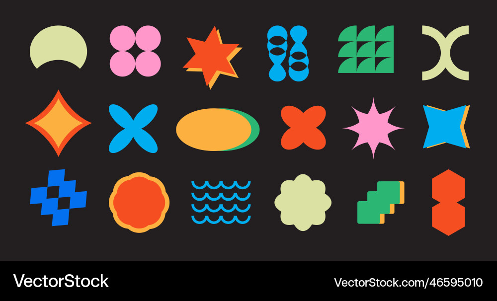 Retro abstract geometric shapes collection Vector Image