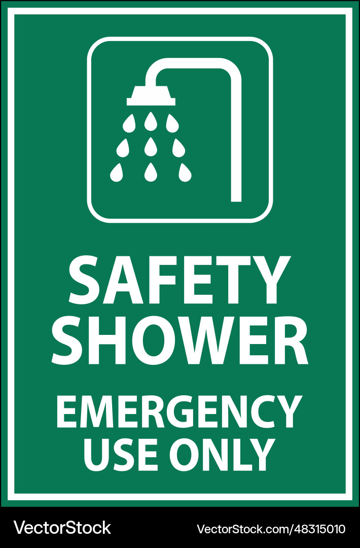 Safety shower sign - emergency use Royalty Free Vector Image