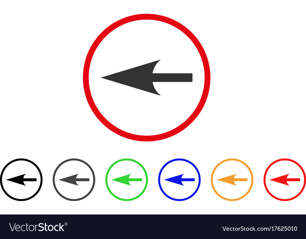 Sharp left arrow rounded icon Royalty Free Vector Image