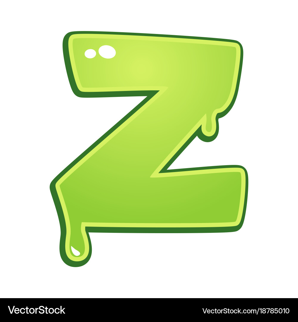 Slimy font type letter z Royalty Free Vector Image