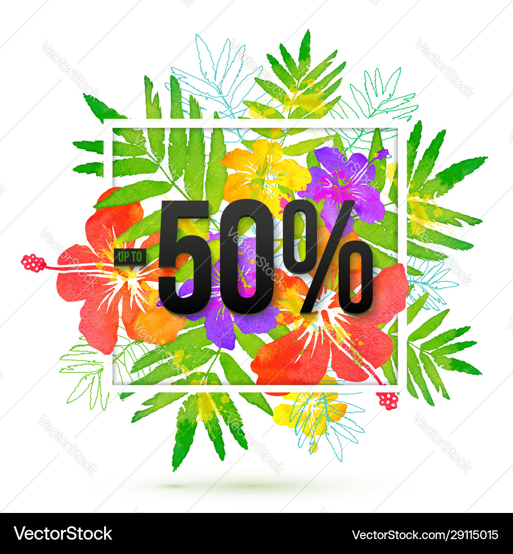 50 percents discount banner template Royalty Free Vector