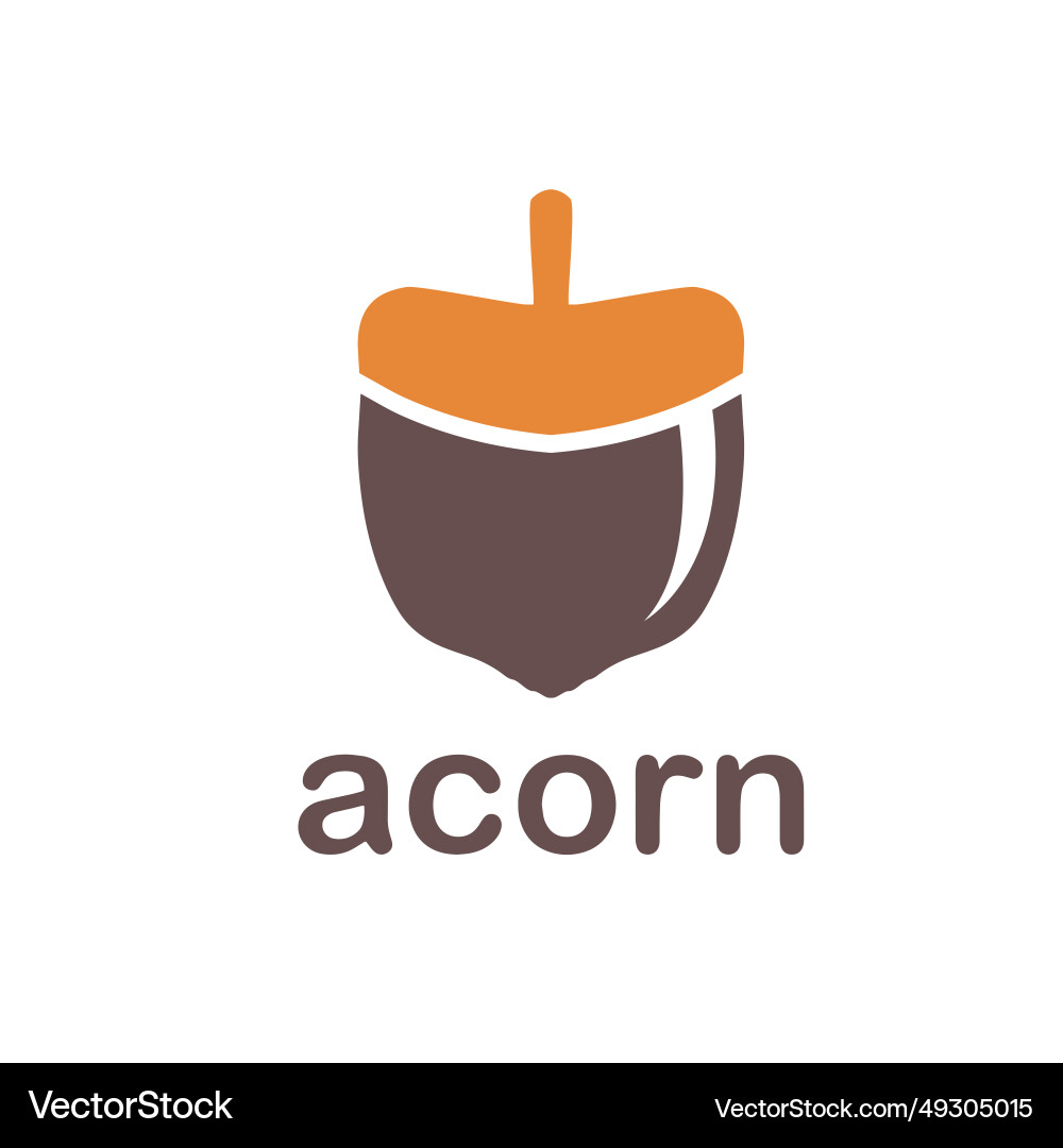 Acorn logo template design with leaves Royalty Free Vector