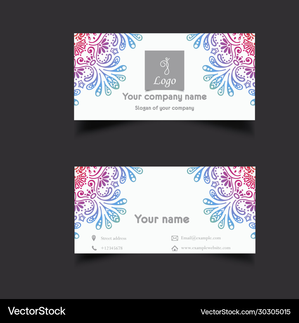 Business name card template Royalty Free Vector Image