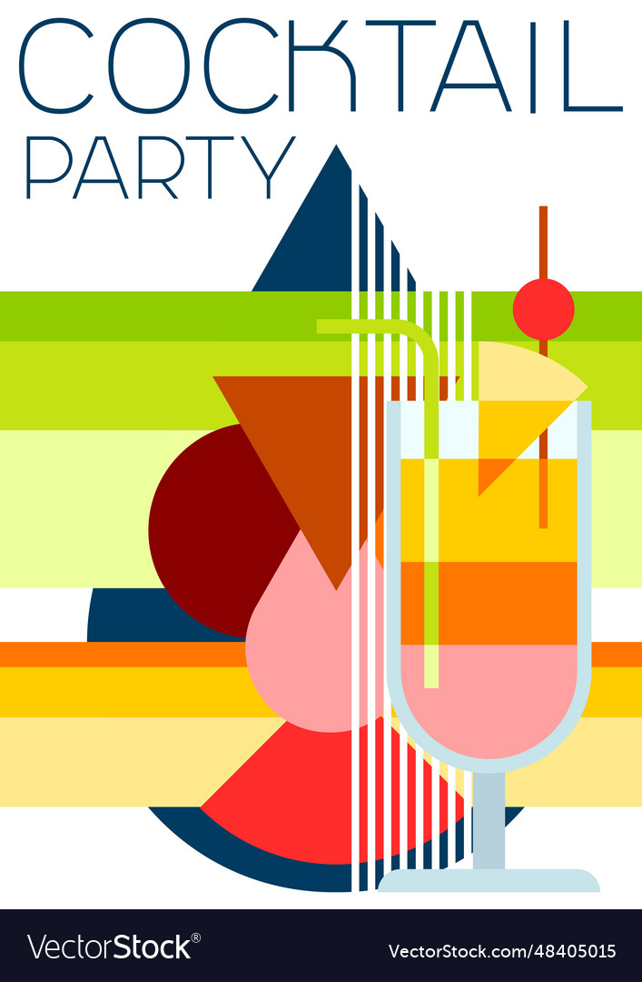 Cocktail party invitation abstract background Vector Image