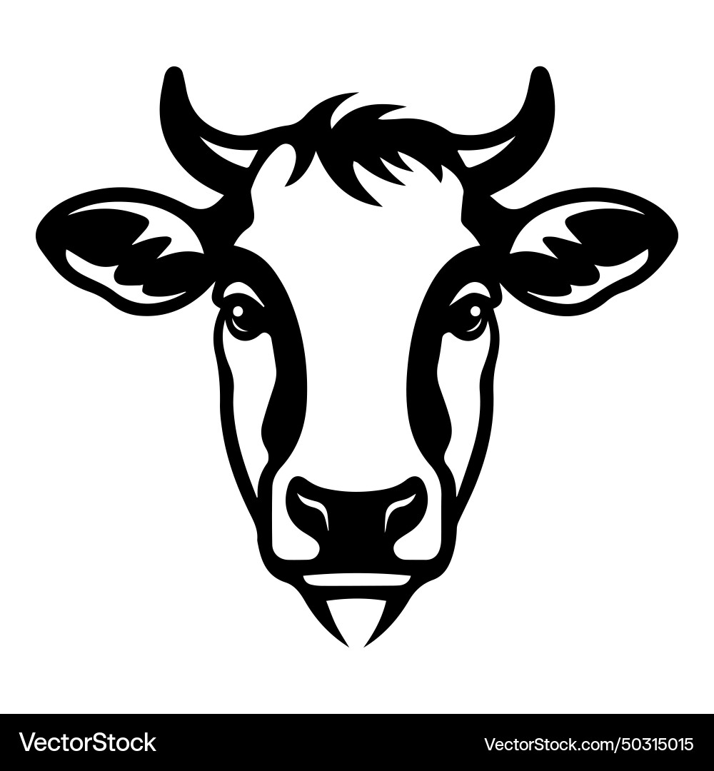 Cow flat icon isolated on white background Vector Image