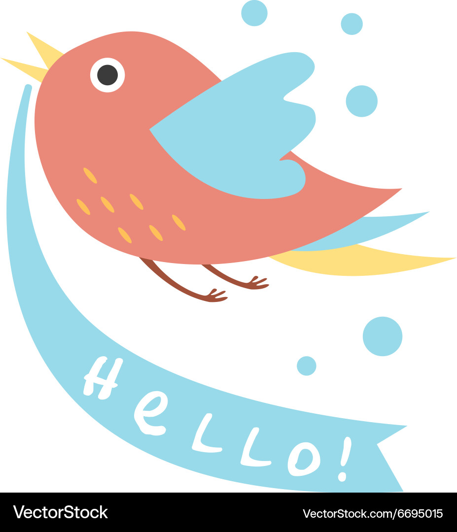 Cute bird with a sign for text Royalty Free Vector Image