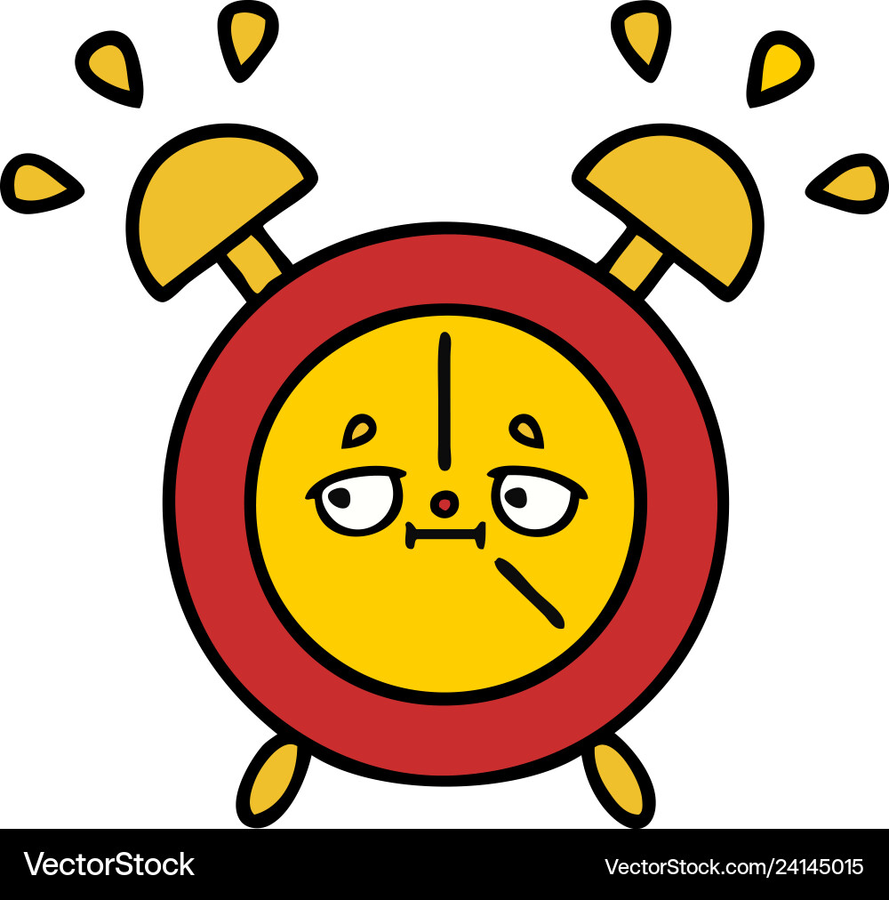 Cute cartoon alarm clock Royalty Free Vector Image