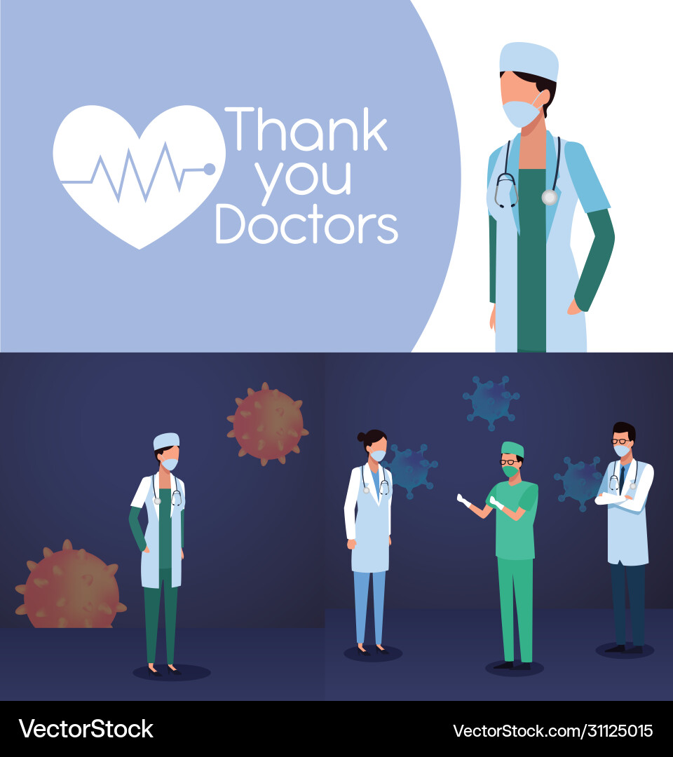 Doctors staff with laboratory equipment Royalty Free Vector