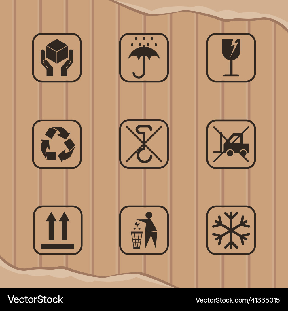 Eight cardboard infographic seals Royalty Free Vector Image