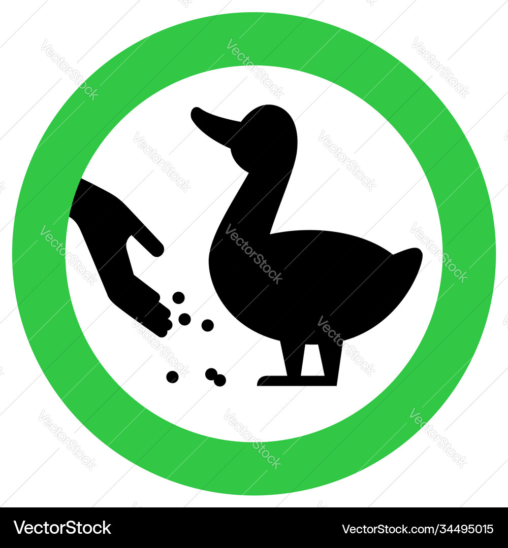 Feeding birds allowed modern round sticker Vector Image