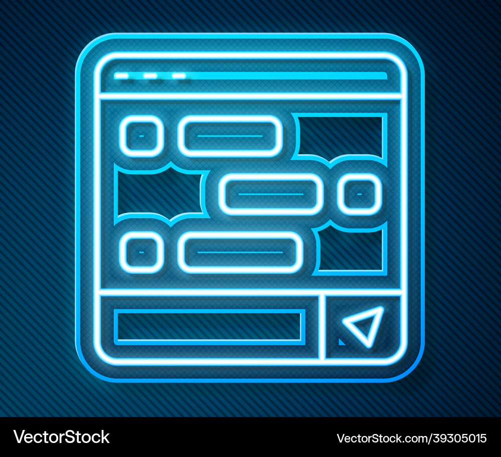 Glowing neon line new chat messages notification Vector Image