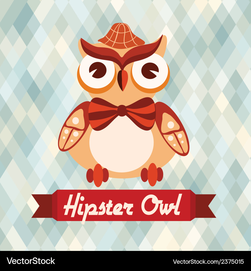 Hipster owl poster Royalty Free Vector Image - VectorStock