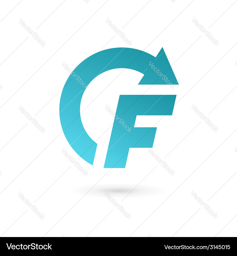 Letter f arrow logo icon design template elements Vector Image