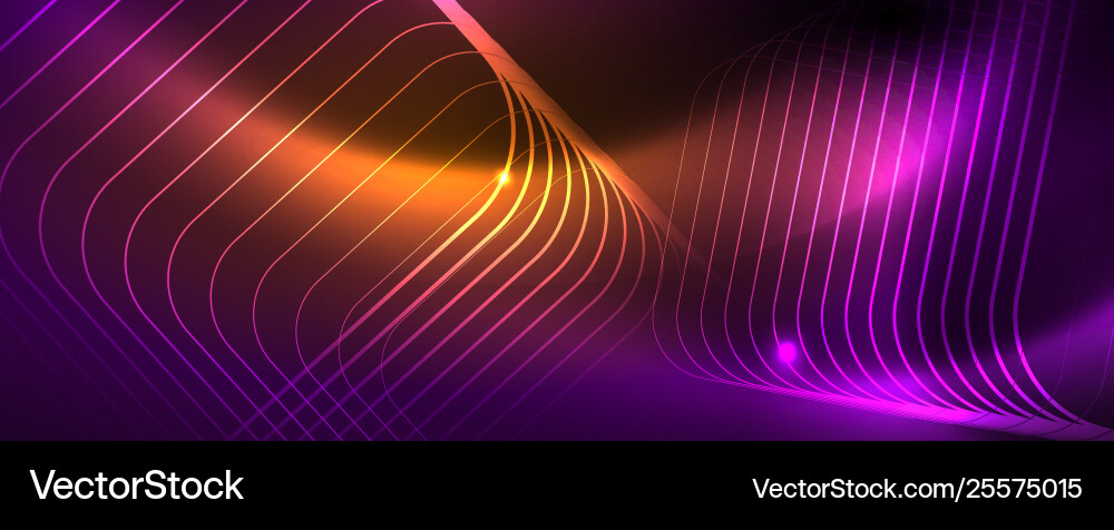 Shiny glowing design background neon style lines Vector Image
