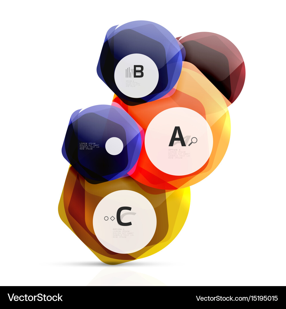 Shiny hexagons with infographics options Vector Image