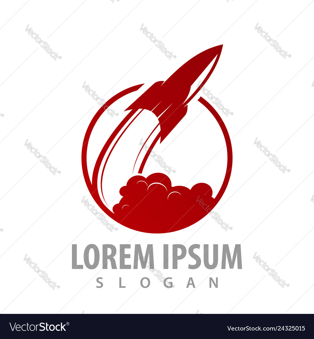 Space red rocket launch concept design symbol Vector Image