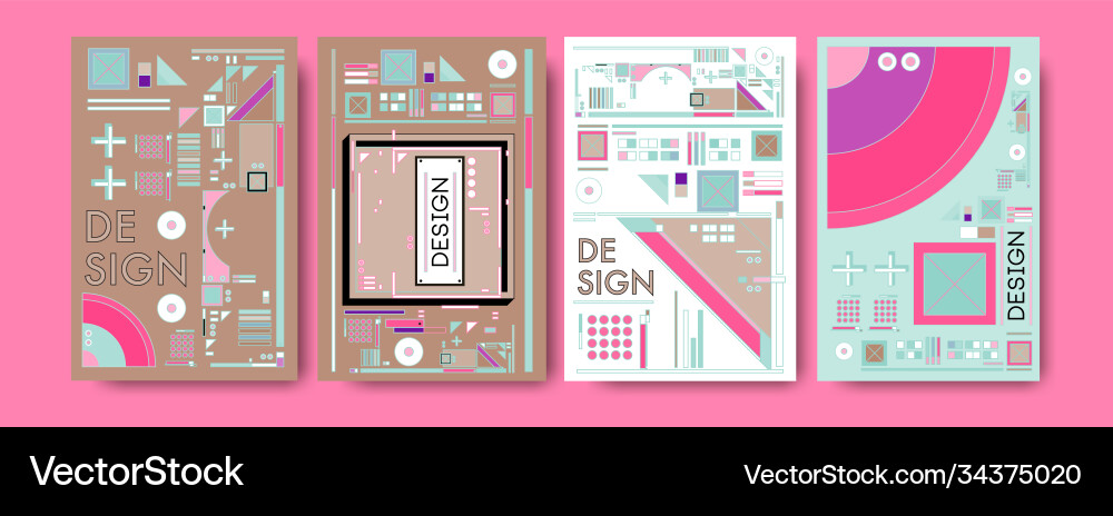Abstract colorful collage poster design template Vector Image