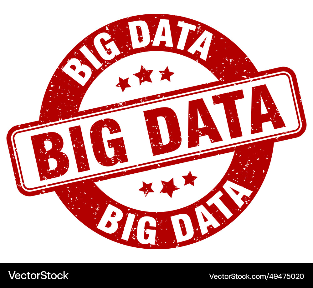 Big data stamp label round grunge sign Royalty Free Vector