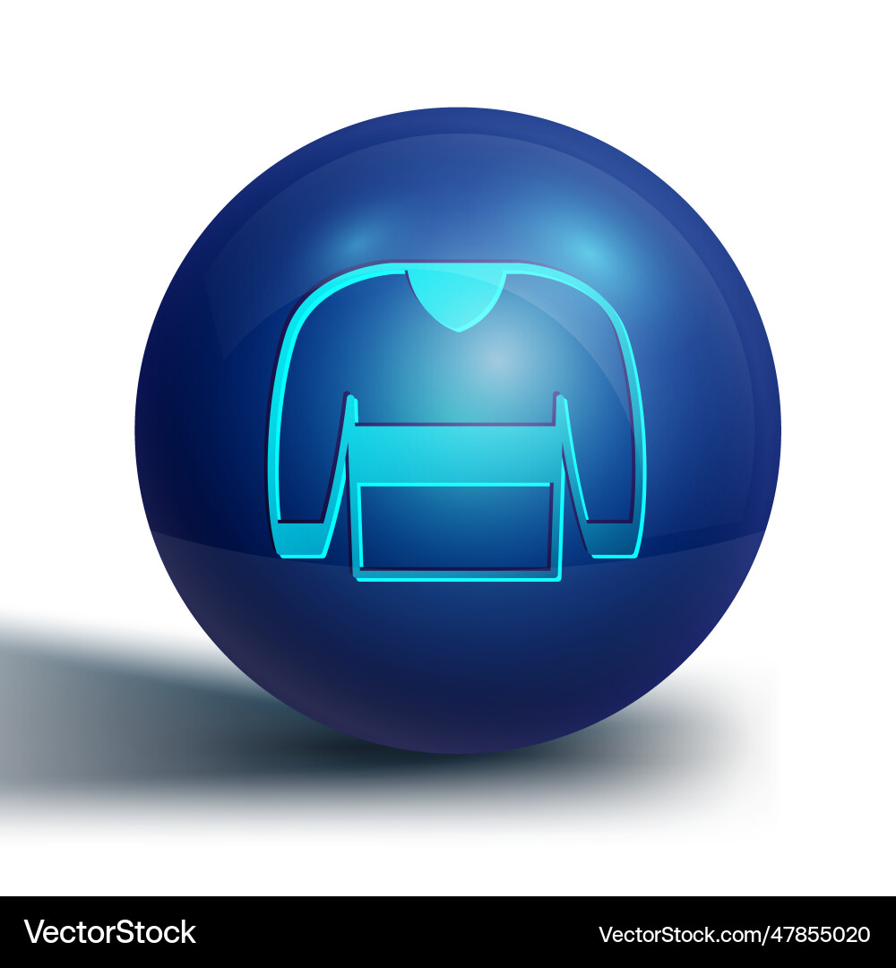 Blue sweater icon isolated on white background Vector Image