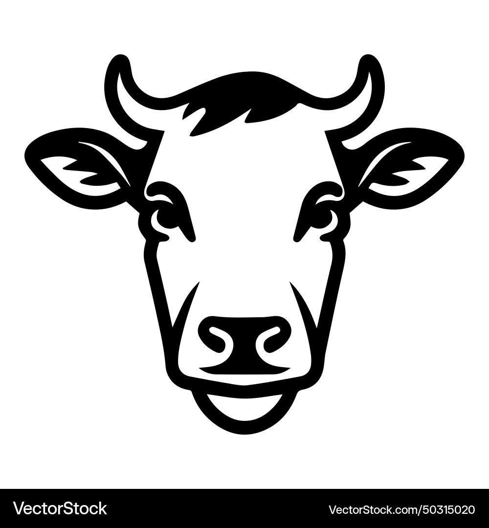 Cow flat icon isolated on white background Vector Image