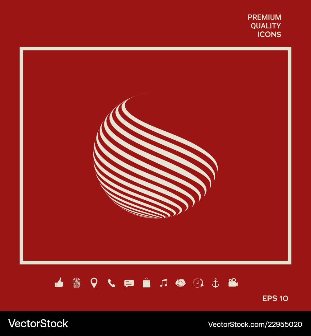 Earth logo design with stripes graphic elements Vector Image