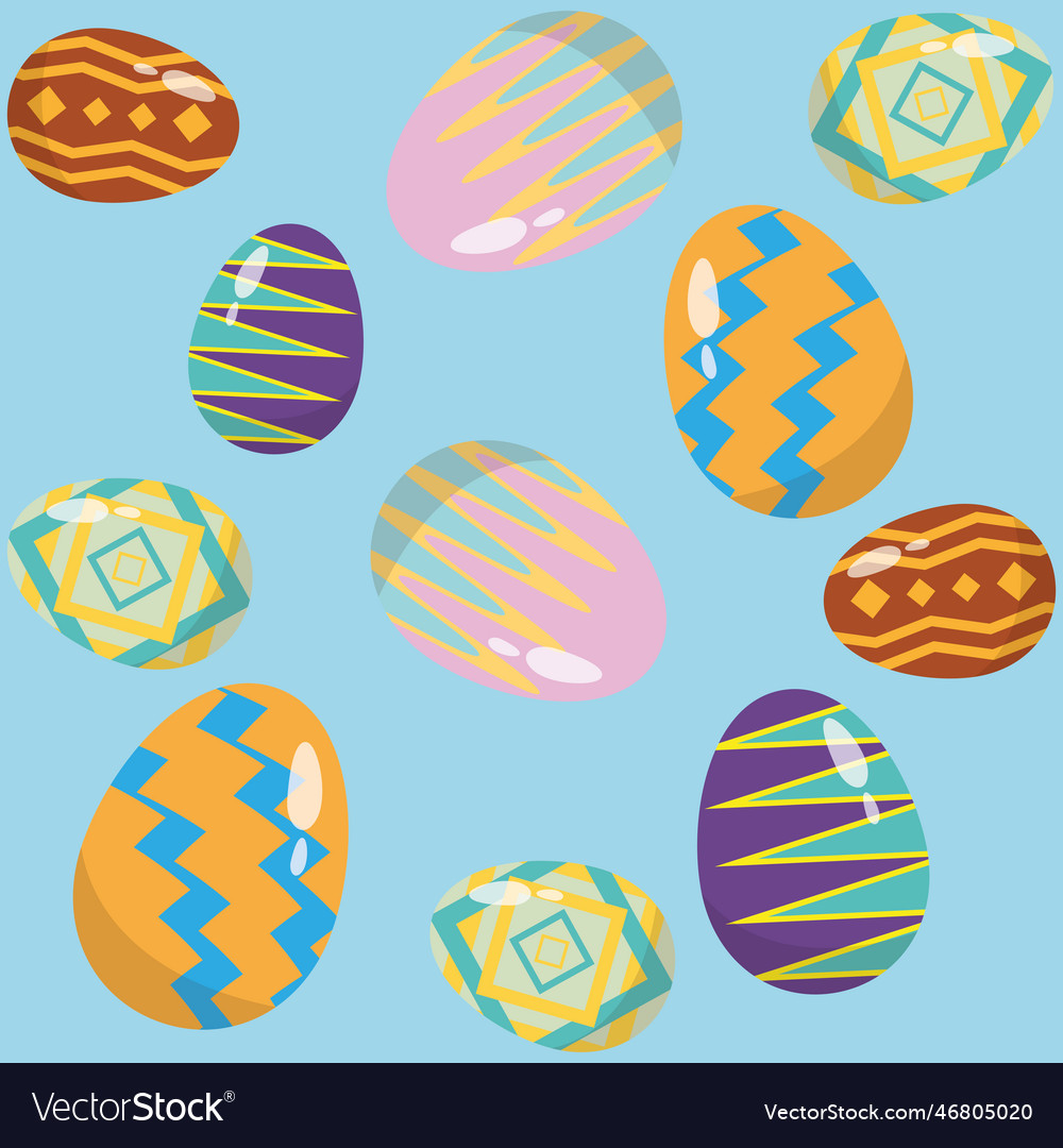 Easter eggs seamless pattern background Royalty Free Vector