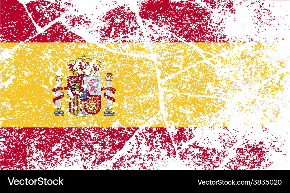Flag of spain with old texture Royalty Free Vector Image