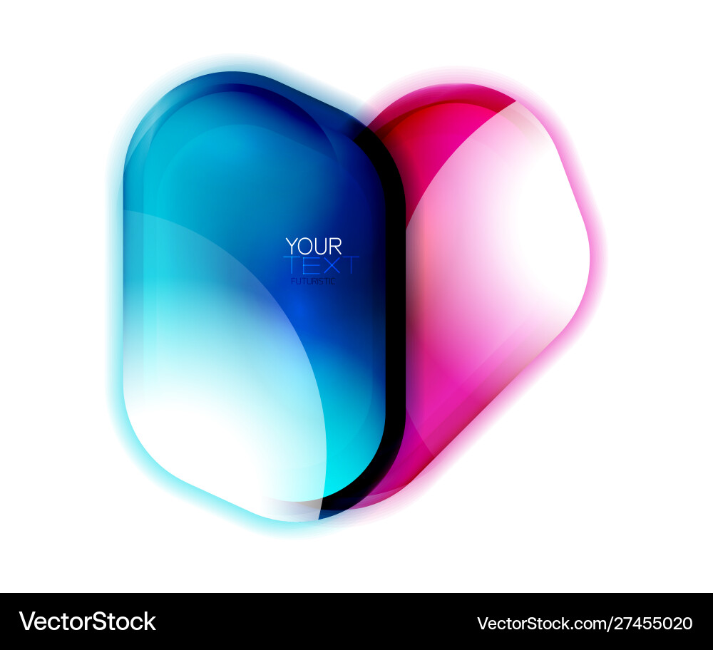 Glass web banner graphic design bright Royalty Free Vector