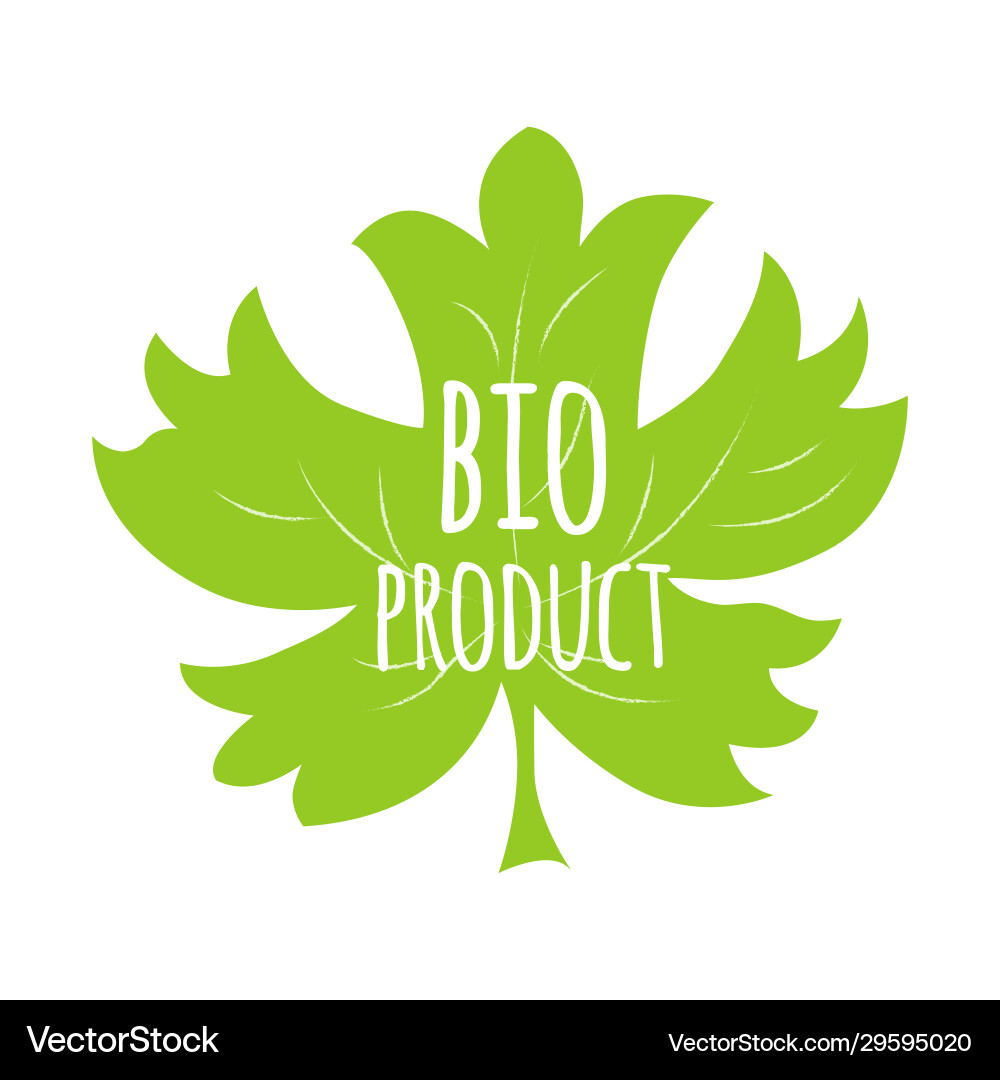 Green eco label with text bio product into Vector Image