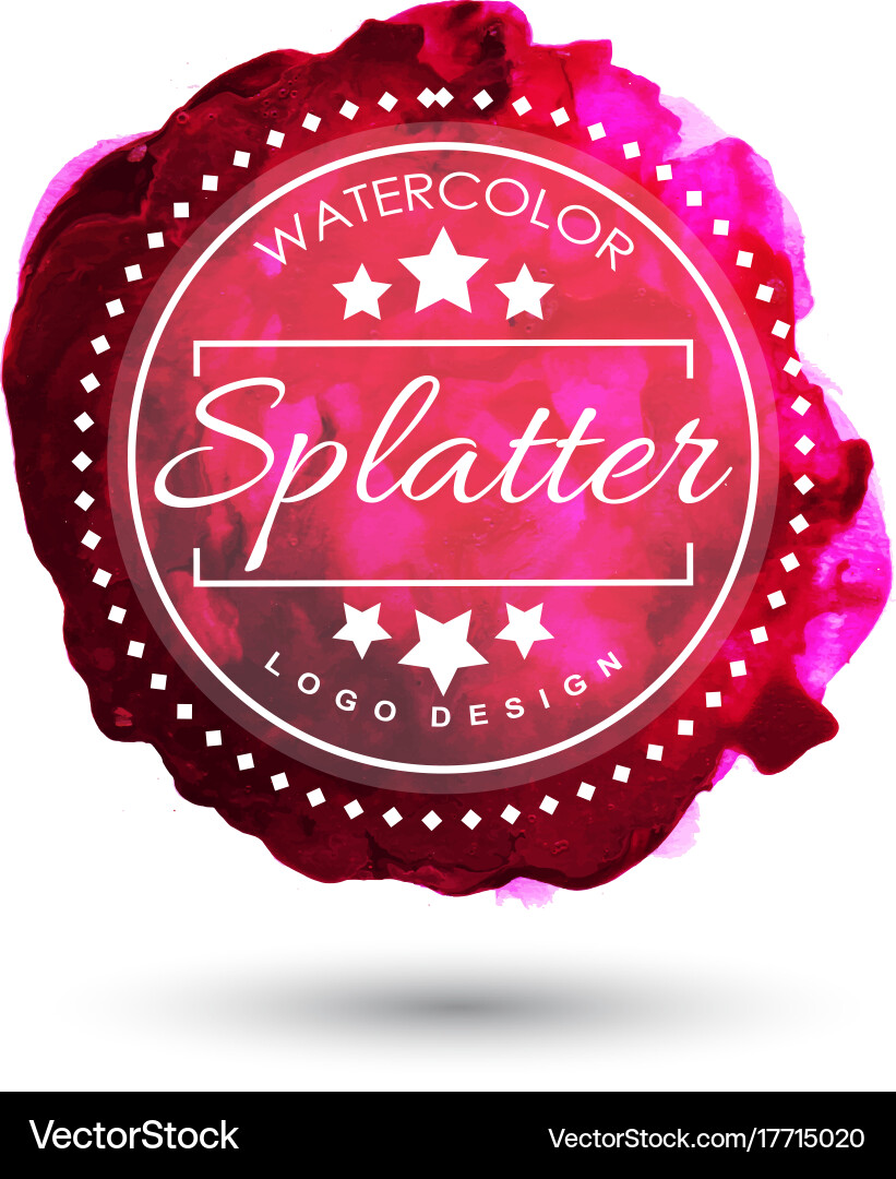 Handdrawn watercolor splatter logos Royalty Free Vector