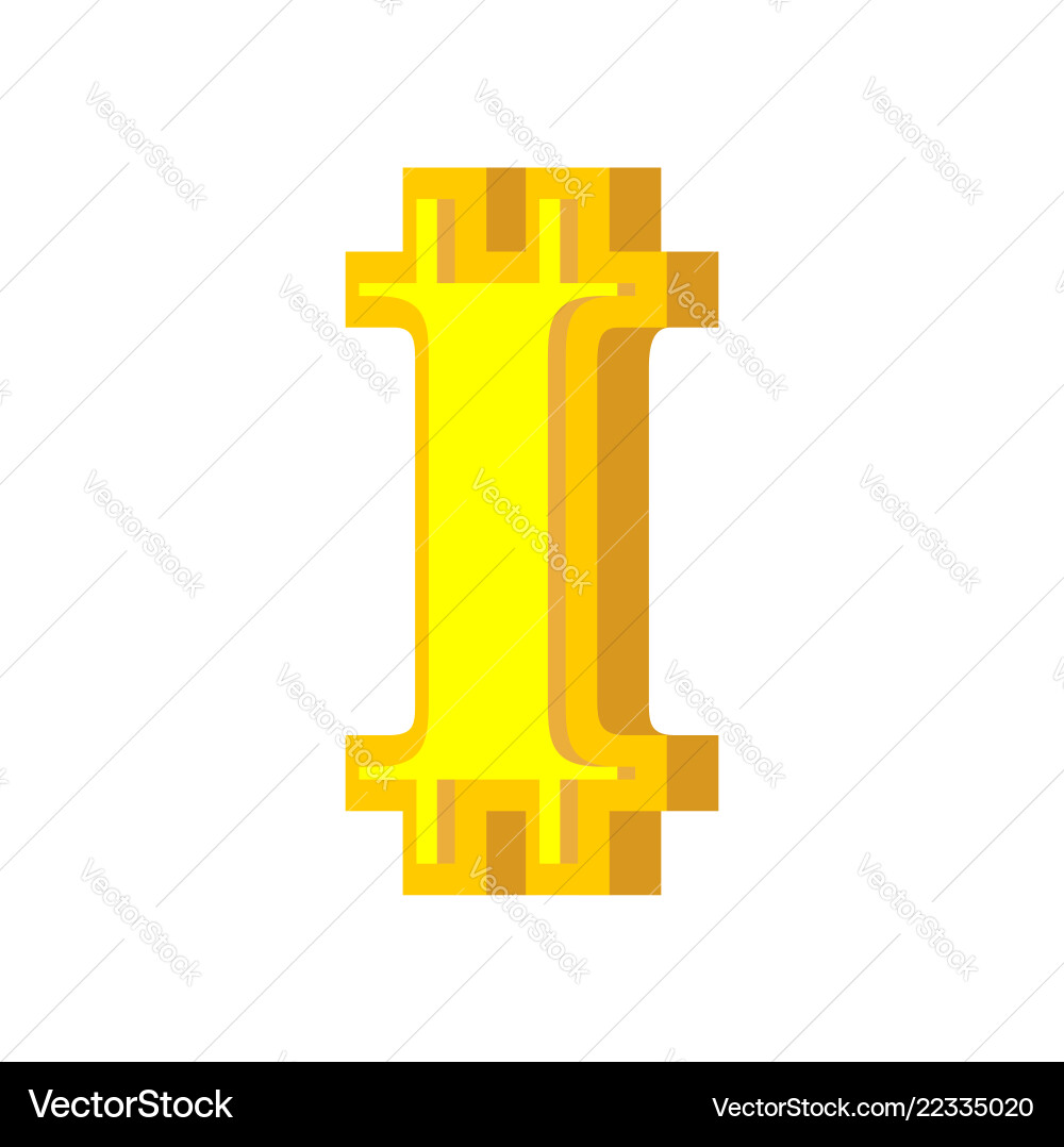I letter bitcoin font cryptocurrency alphabet Vector Image