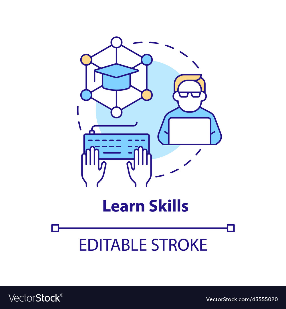 Learn skills concept icon Royalty Free Vector Image Learn skills concept icon Royalty Free Vector Image
