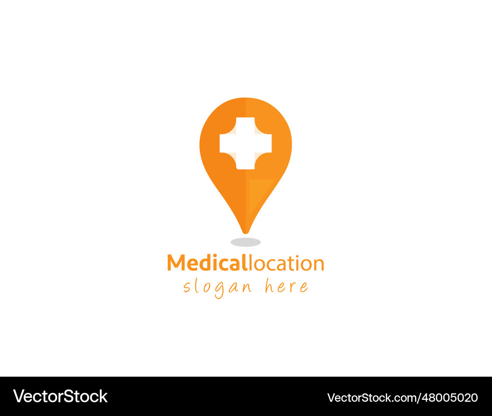 Medical location logo Royalty Free Vector Image