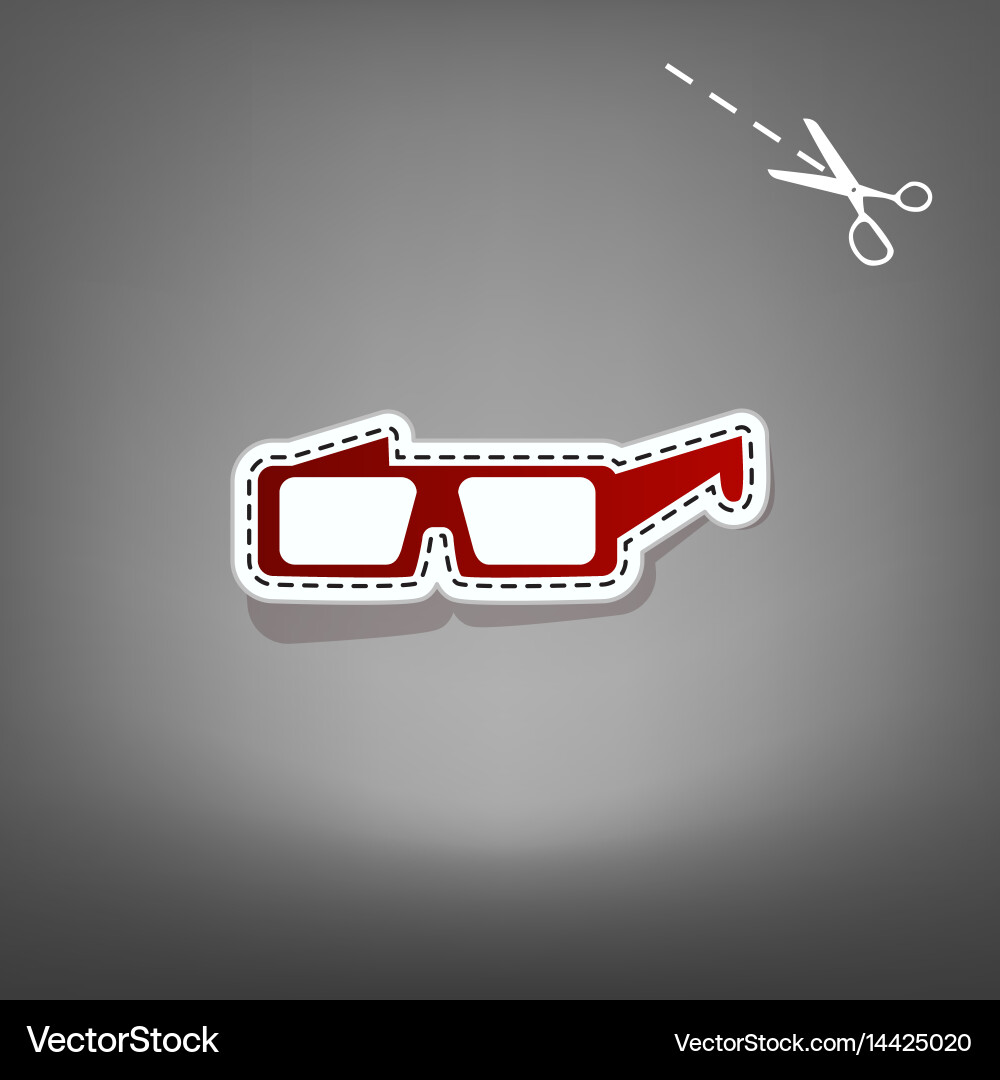 Modern glass sign red icon Royalty Free Vector Image