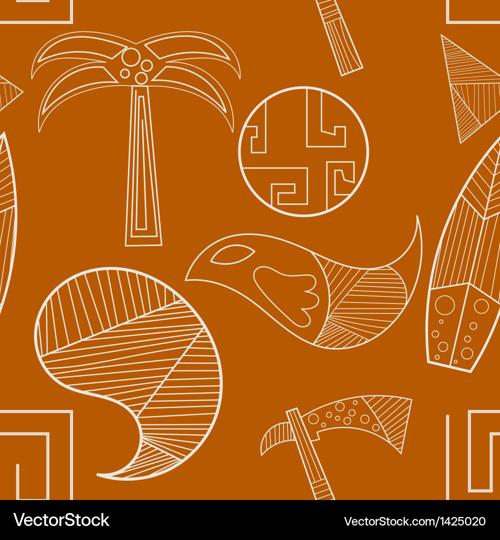 Seamless texture with elements of ancient art Vector Image