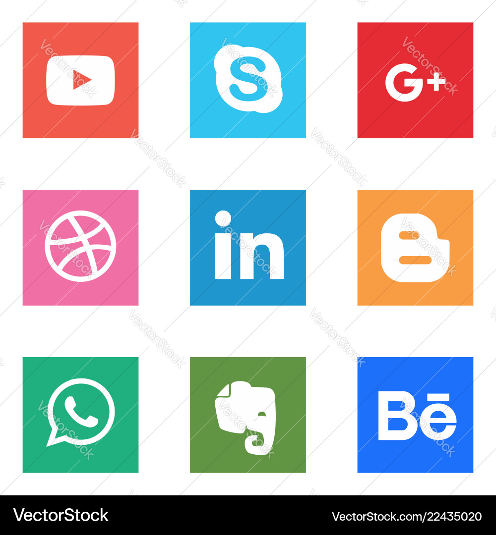 Social media icon set design Royalty Free Vector Image