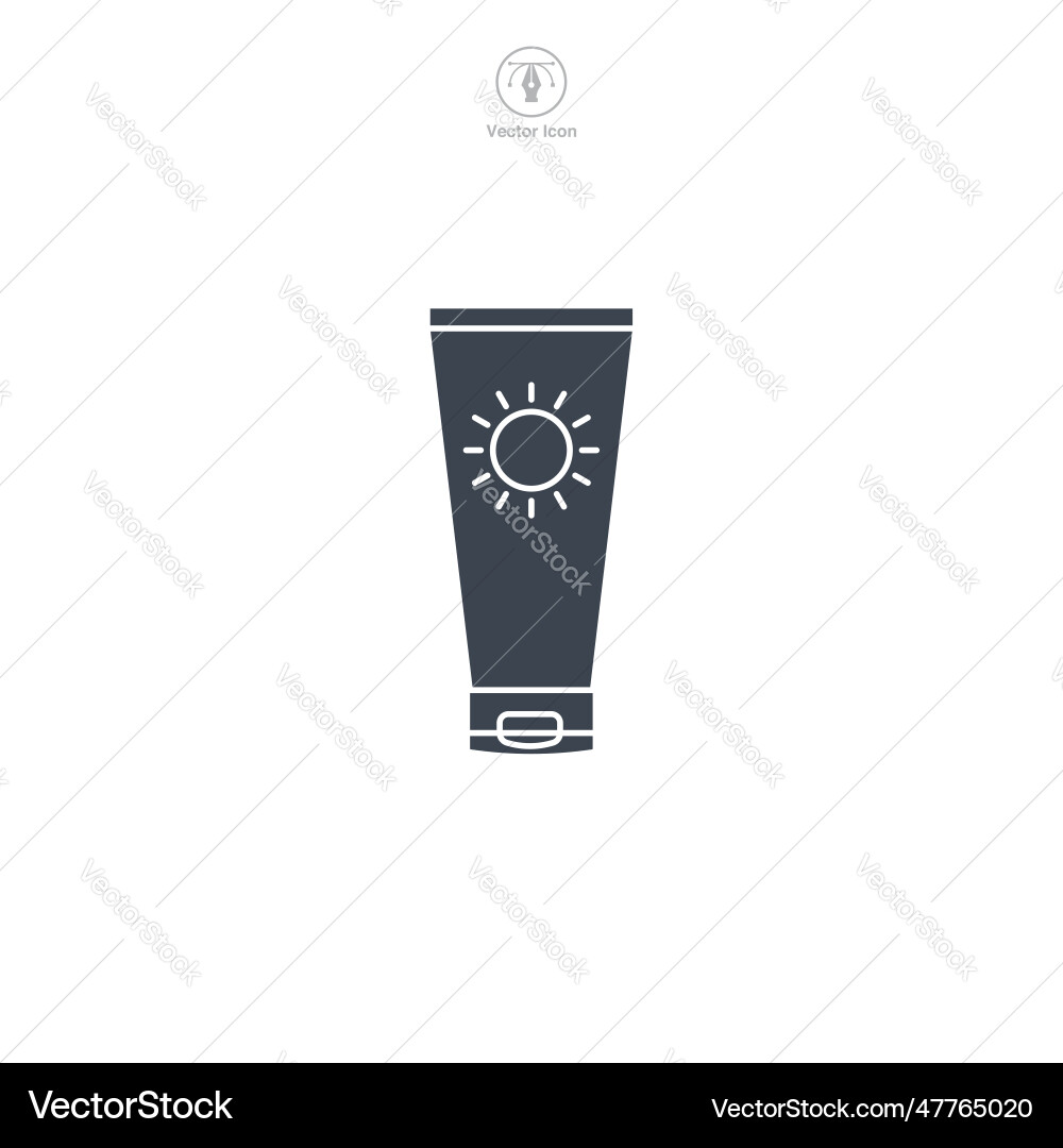 Sunscreen bottle icon symbol isolated on white Vector Image