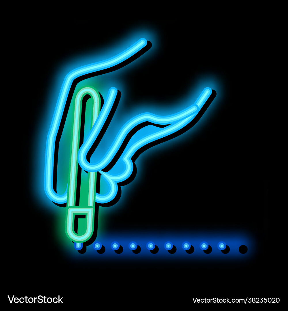 Surgeon marks site incision neon glow icon Vector Image