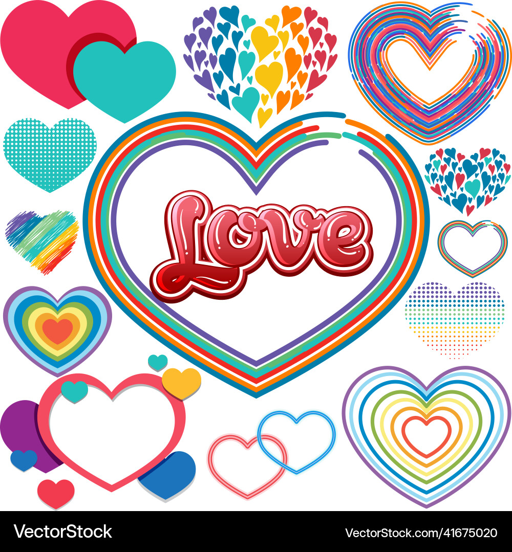 Valentine theme with many hearts Royalty Free Vector Image