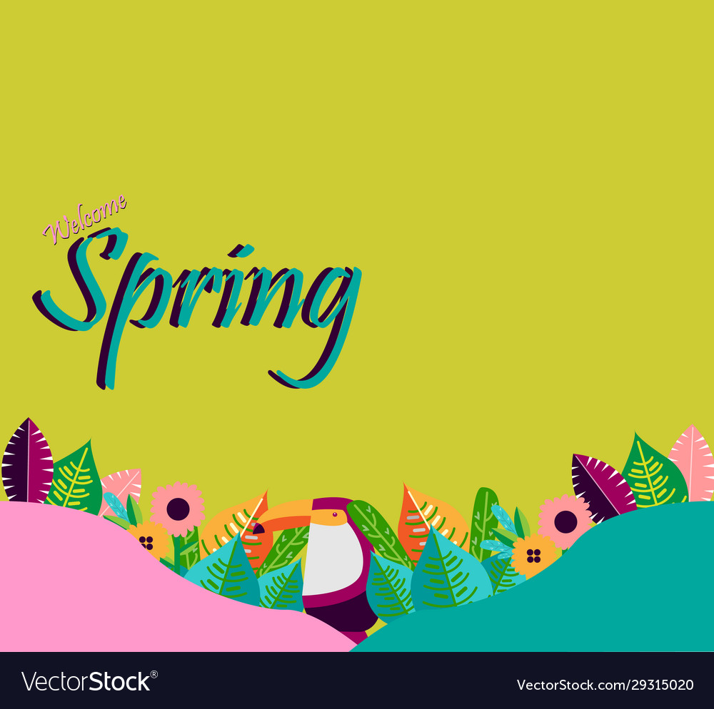 Welcome spring Royalty Free Vector Image - VectorStock