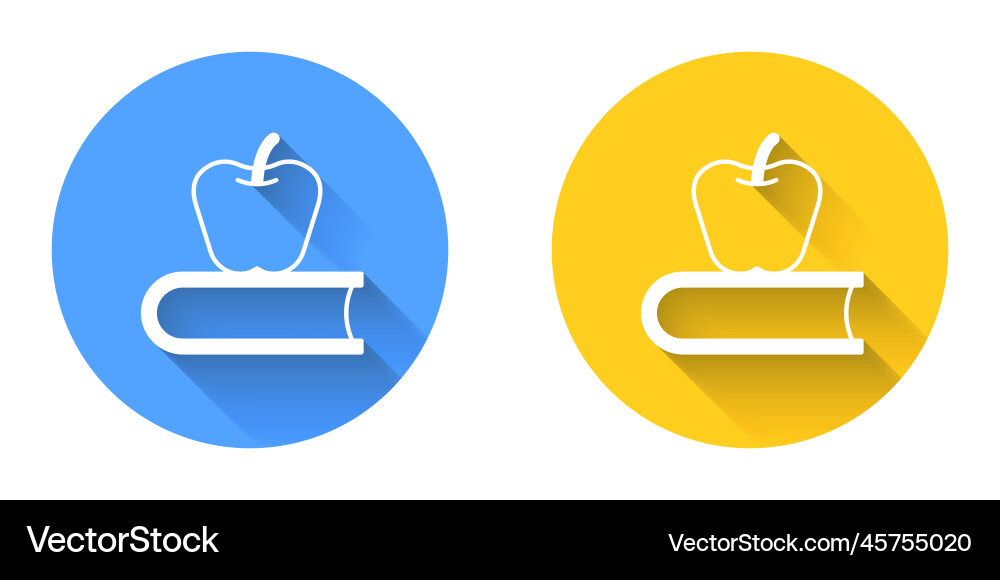 White book with apple icon isolated with long Vector Image