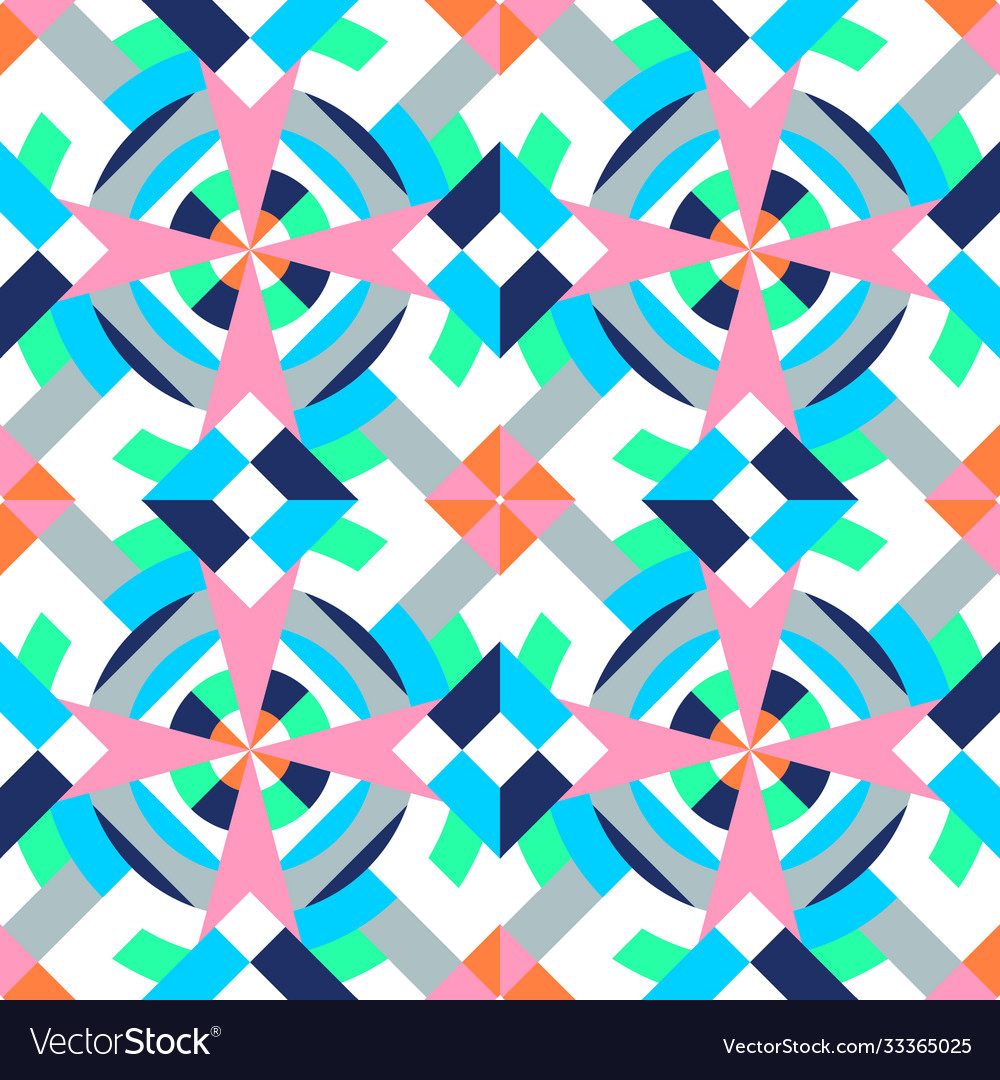 Abstract grid based radial seamless pattern Vector Image