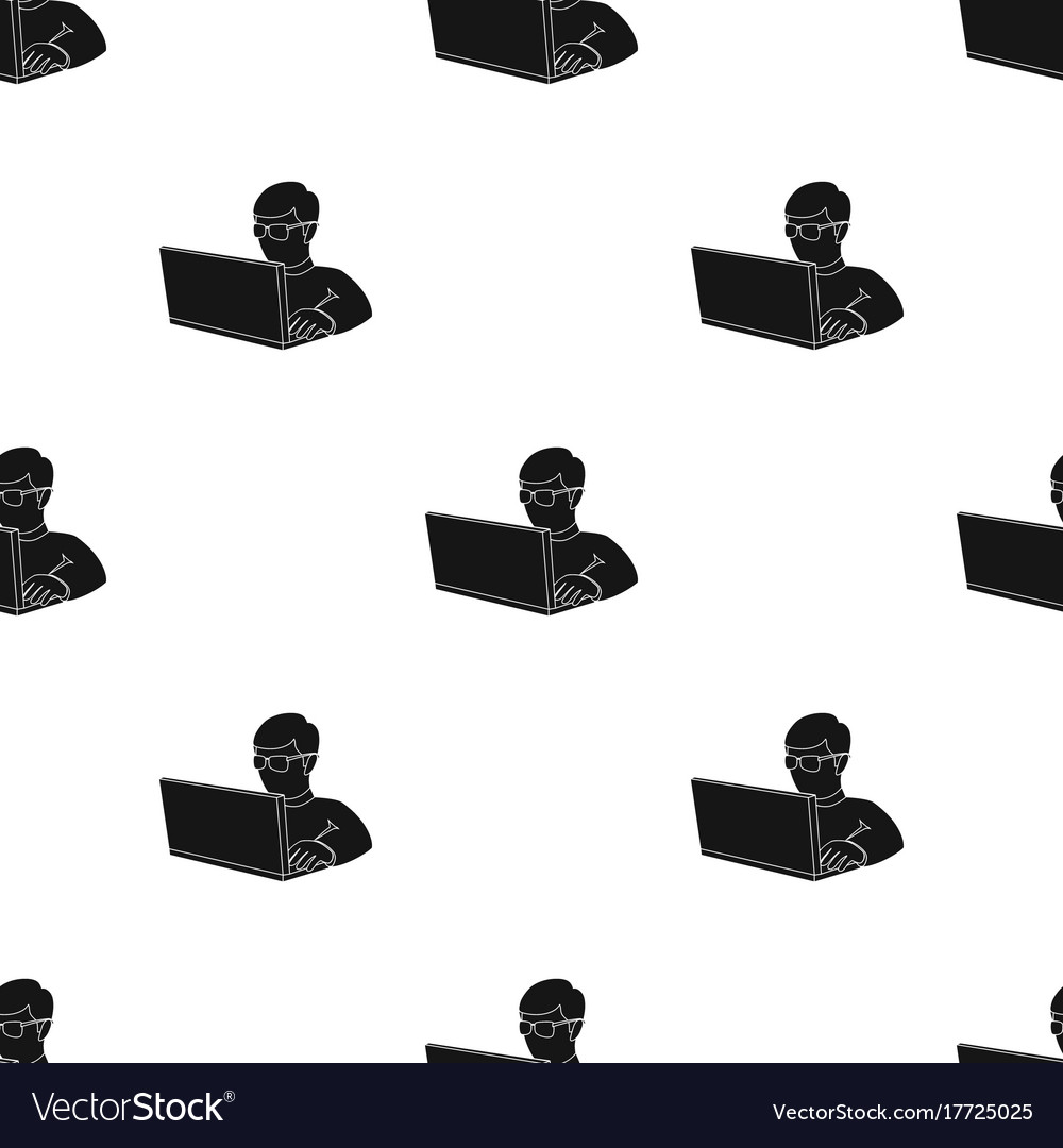 Computer hacker icon in black style isolated Vector Image