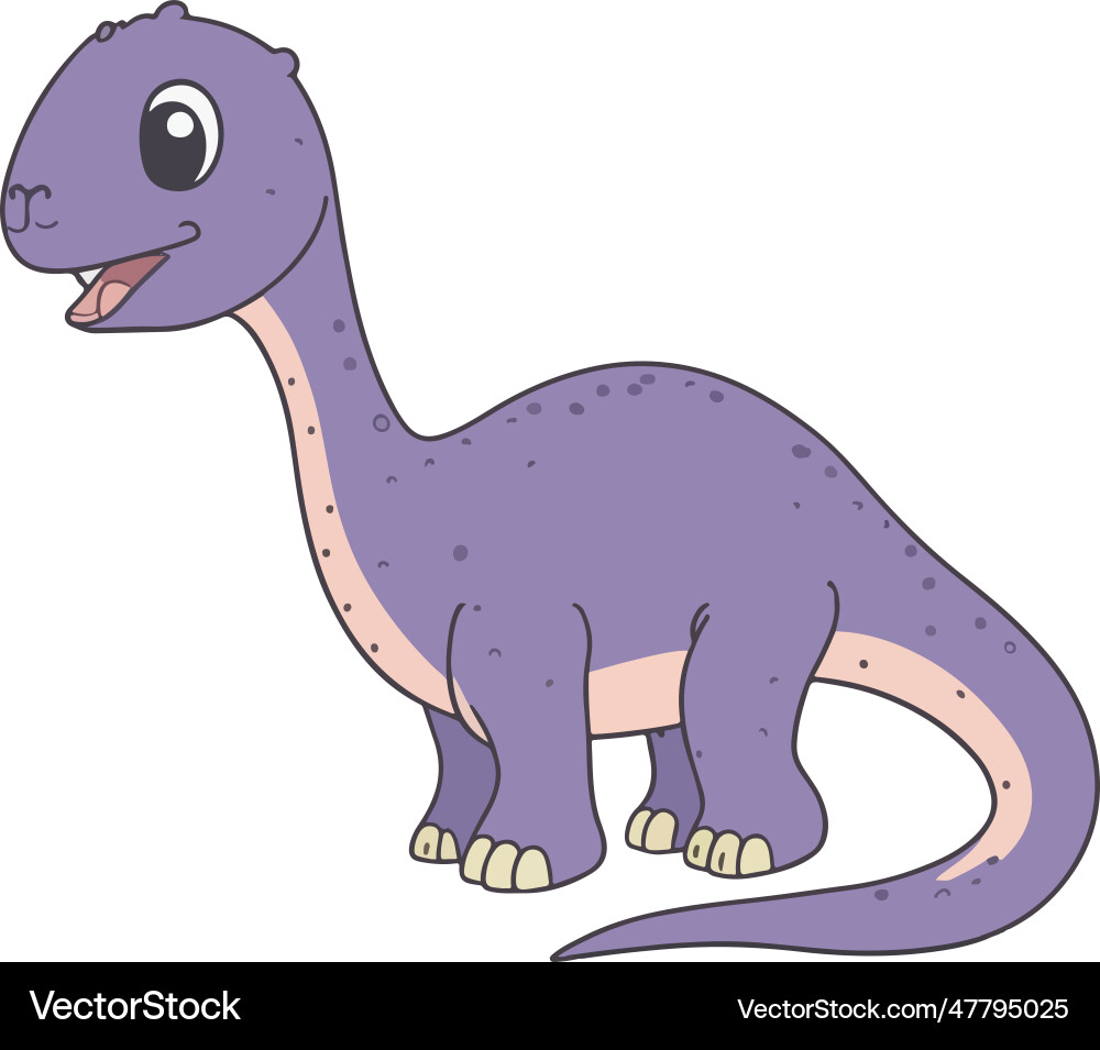 Cute brontosaurus cartoon design Royalty Free Vector Image